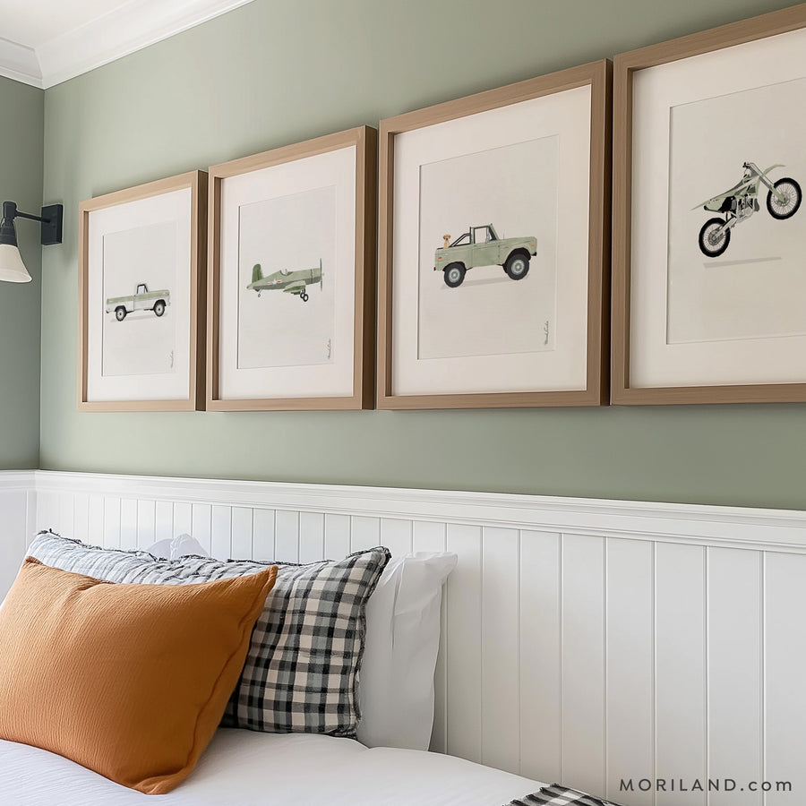 Sage Green Vehicle Art Prints | Vertical - Printable Set of 6 - LAND16 ...