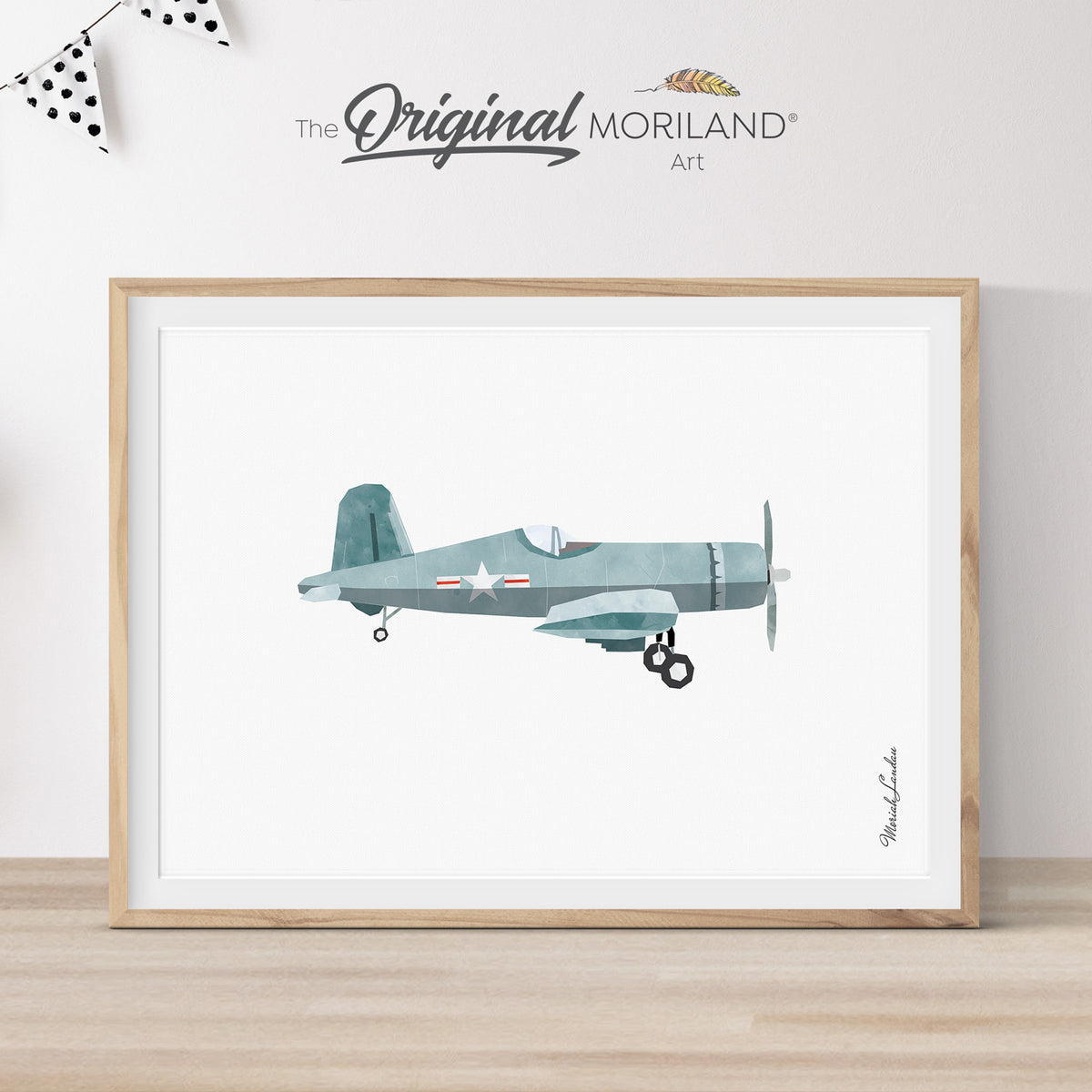 Pale Blue Vintage Airplane Print - Printable Art – MORILAND