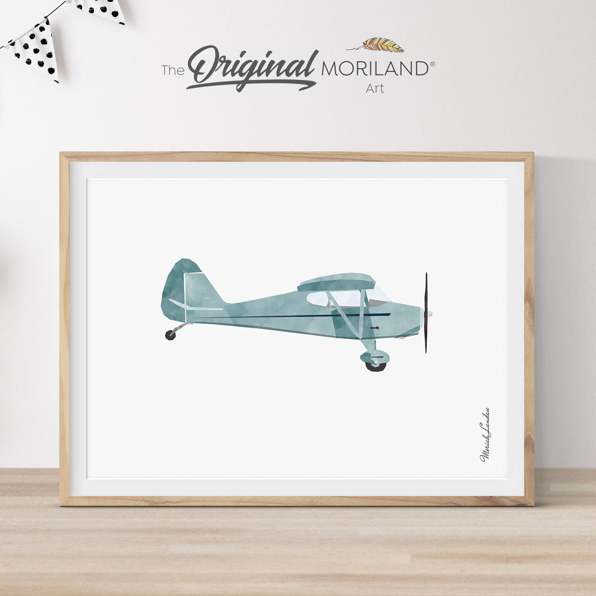 Pale Blue Light Airplane Print - Printable Art – MORILAND