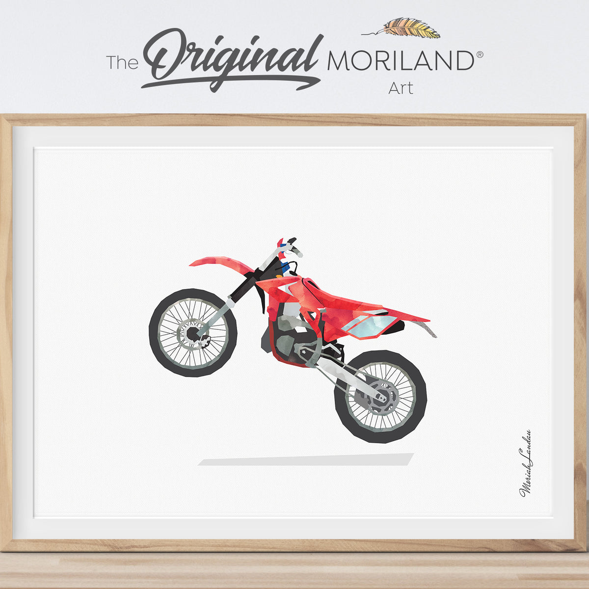 Red Wheelie Dirt Bike Print - Printable Art – MORILAND