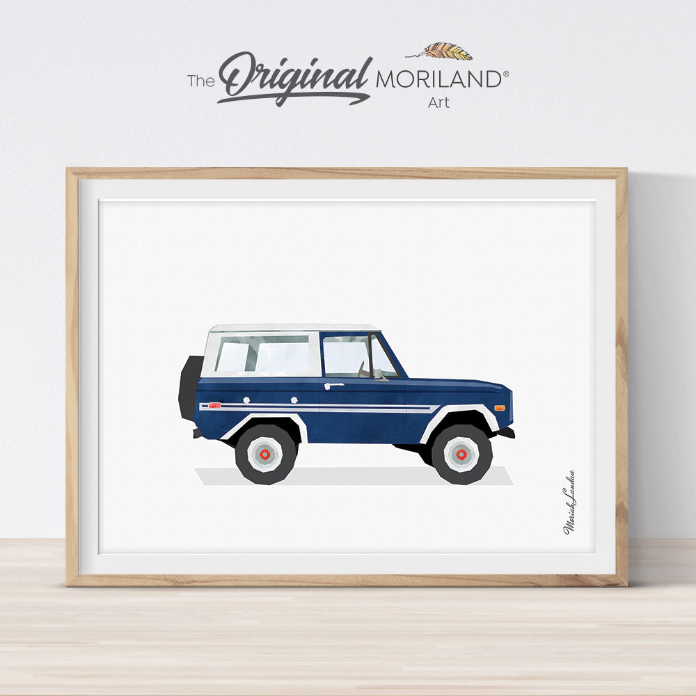 Dark Blue SUV Wagon Print - Printable Art – MORILAND