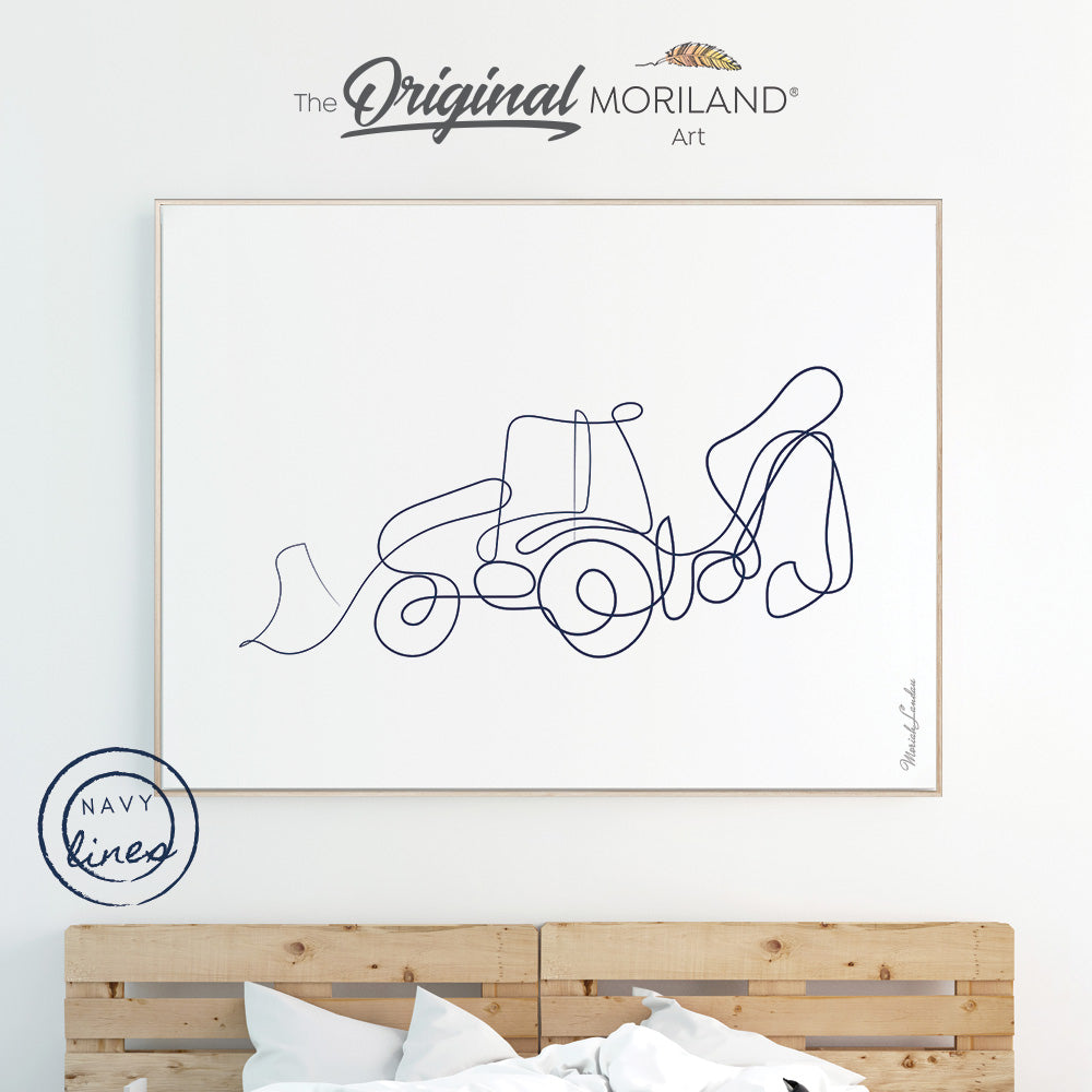 One Line Drawing Navy Backhoe Print - Printable Art – MORILAND