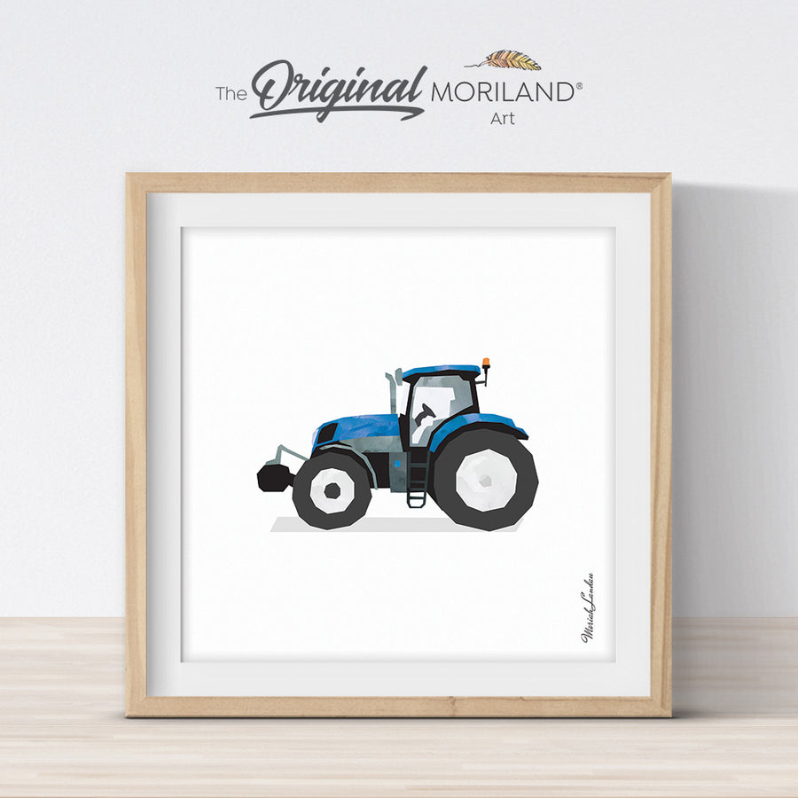 Blue Tractor Print - Printable Art – MORILAND