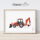 Red Backhoe Digger Print- Printable Art – MORILAND