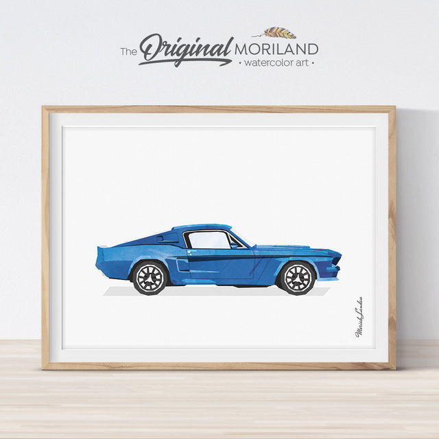 Classic Blue Car Print - Printable Art – MORILAND