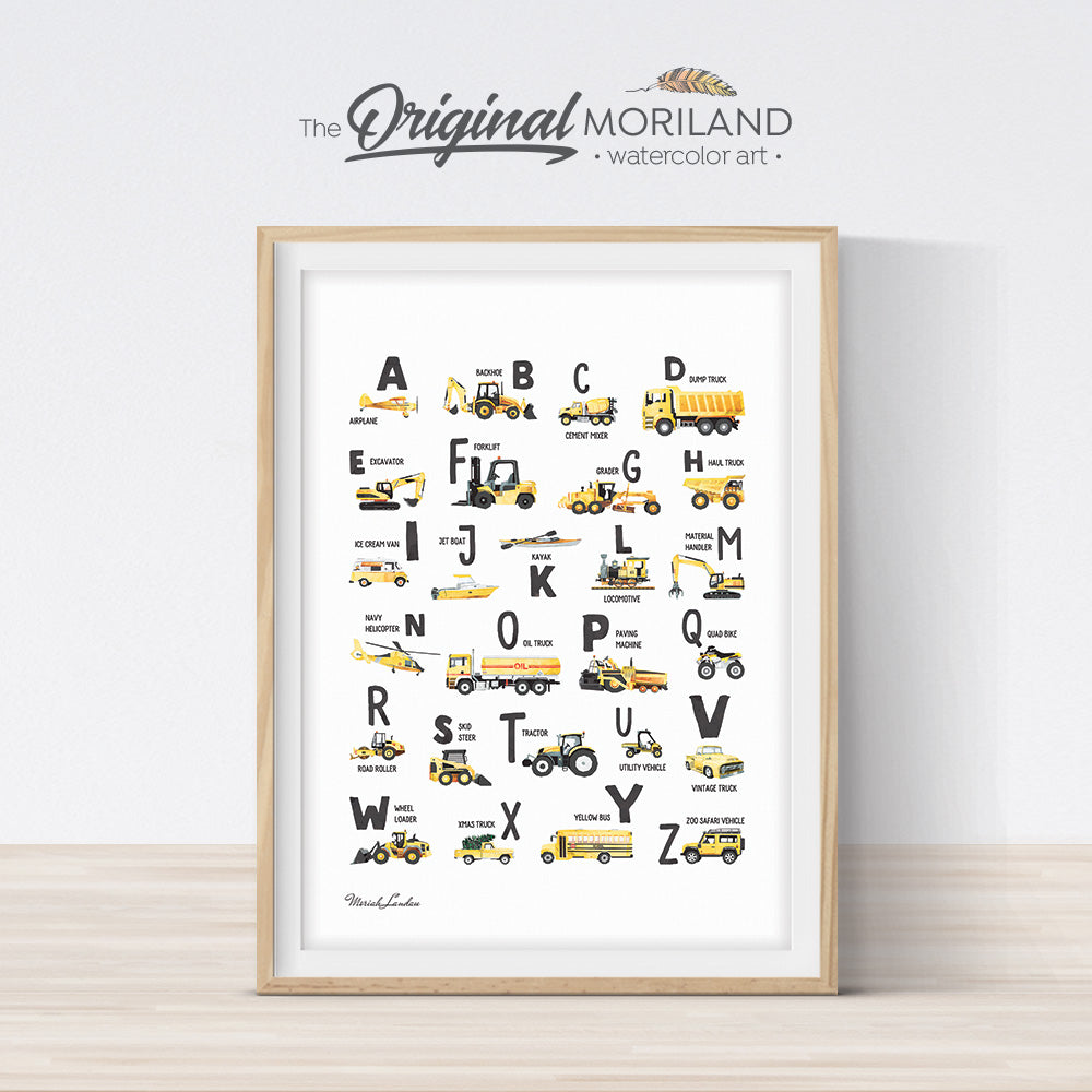 Yellow & Black Transportation Alphabet Print | Vertical - Printable Ar ...