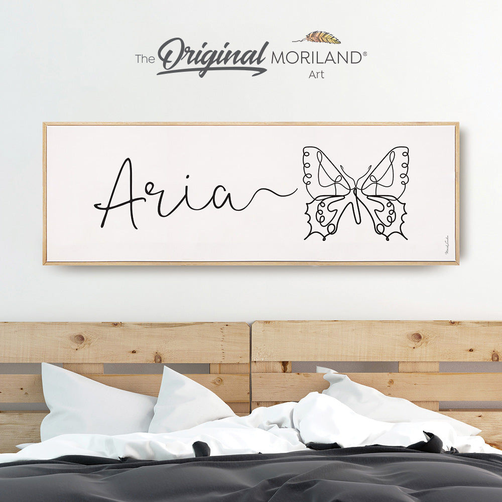 Custom Name One Line Drawing with Butterfly - Printable Art – MORILAND