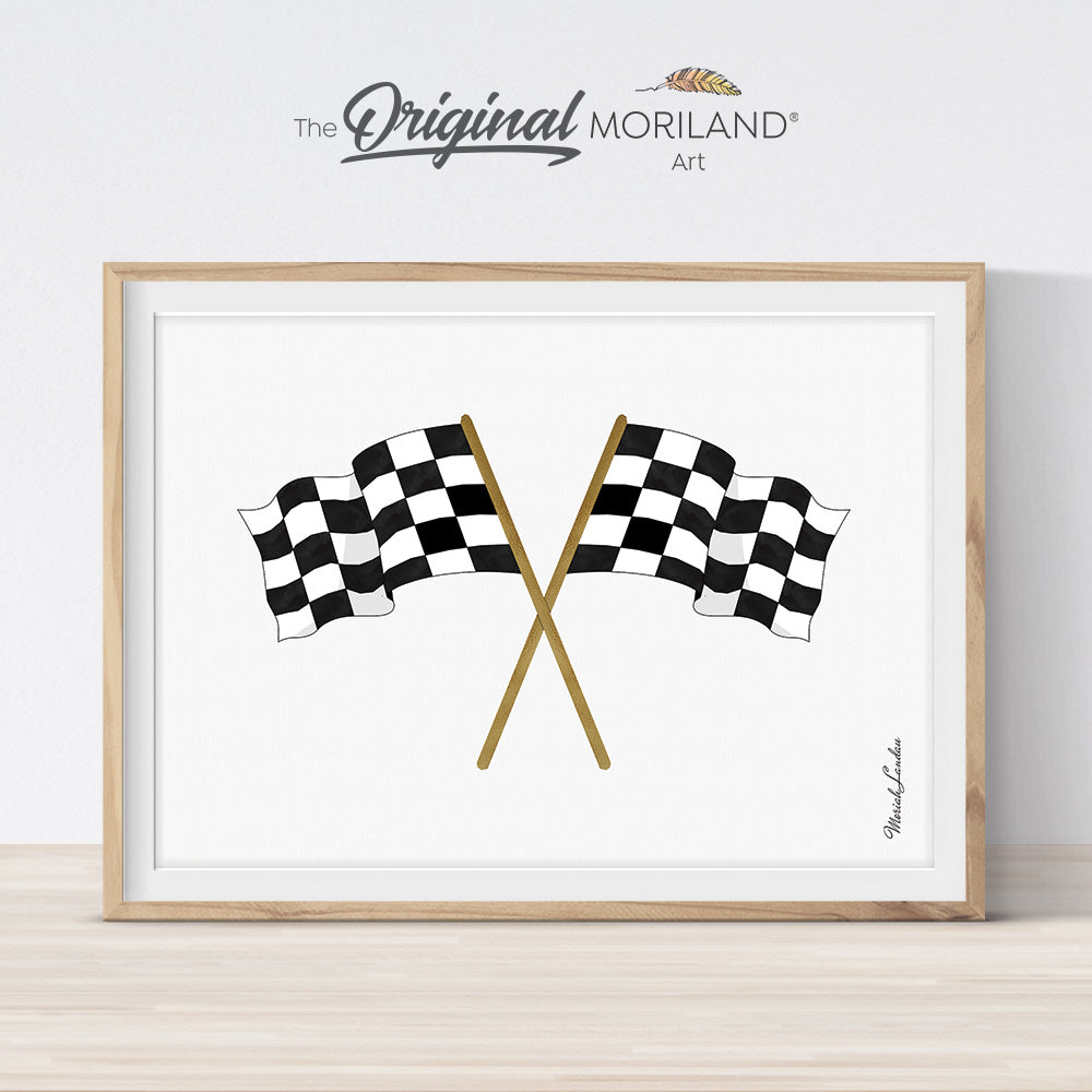 Racing Checkered Flags Printable - Printable Art – MORILAND